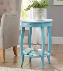 Teal Round Accent Table with Drawer | Everything Turquoise
