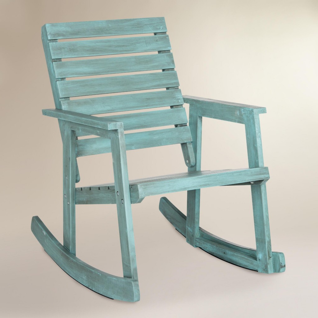 Sea Blue Wood Outdoor Rocking Chair – Everything Turquoise